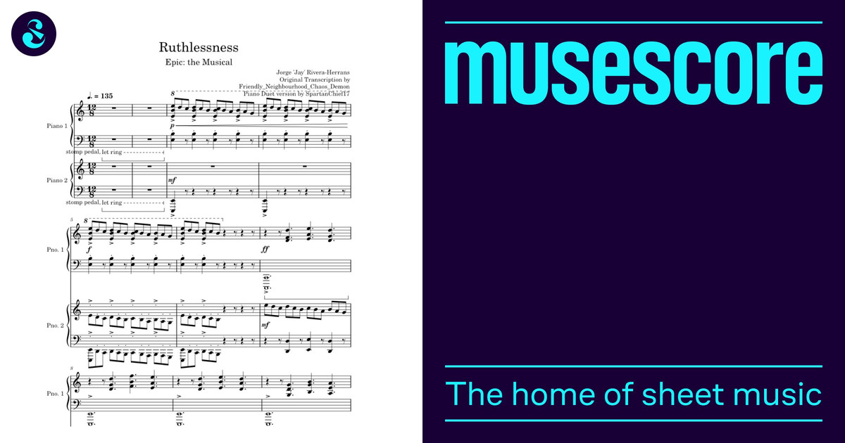 Ruthlessness Piano Duet From Epic The Musical Jorge Rivera