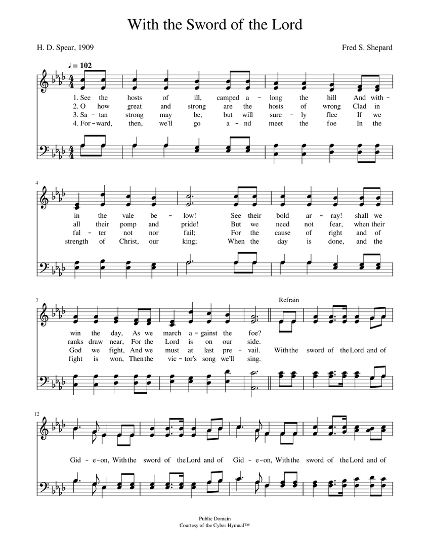 With the sword of the lord - Fred S. Shepard Sheet music for Piano ...