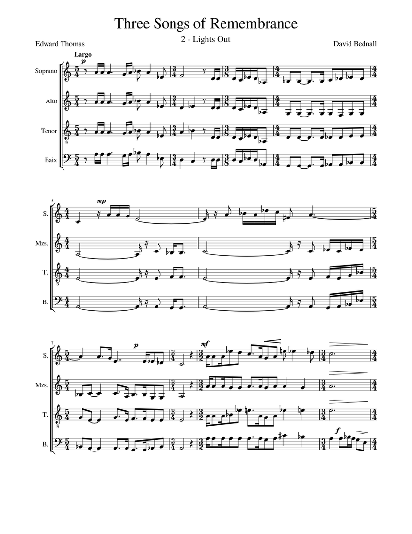 Three Songs of Remembrance 2 LIGHTS OUT - piano tutorial