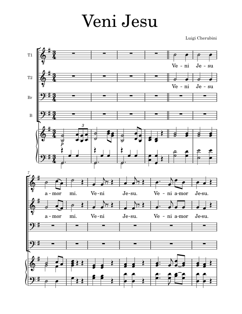 FRM641 Veni Jesu, amor mi-v2-TTBB-PAR Sheet music for Piano, Organ (Men ...