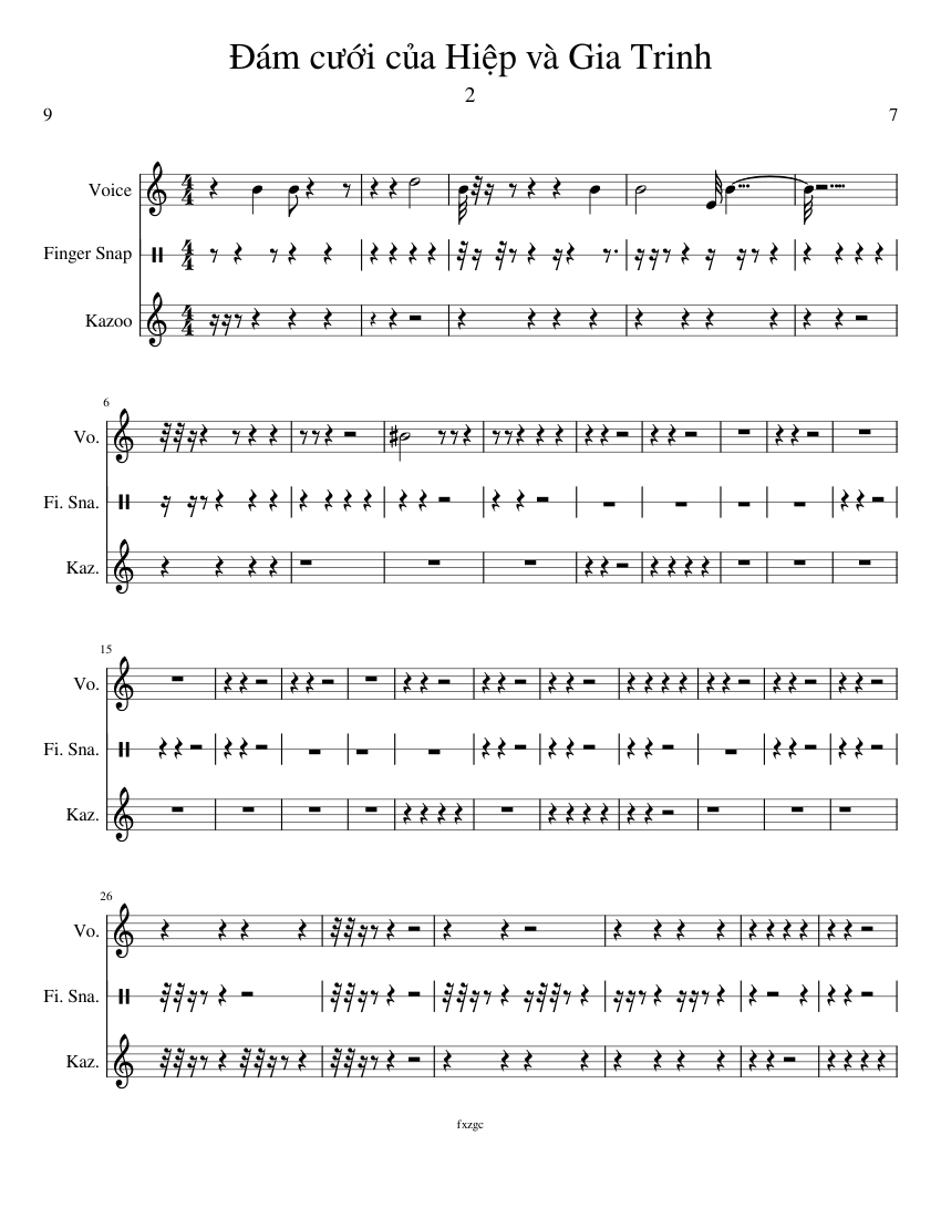 Đám cưới của Hiệp và Gia Trinh Sheet music for Vocals, Kazoo, Snap ...