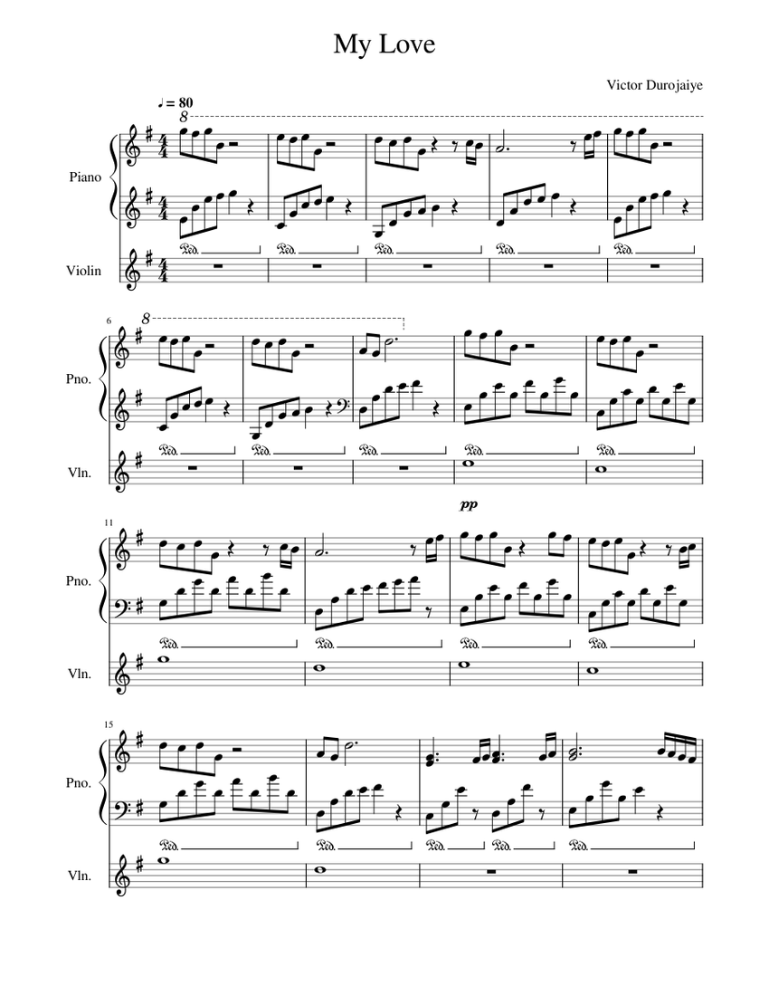 My Love Sheet Music for Piano, Violin (Solo) | MuseScore.com