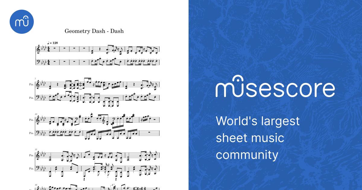 Geometry Dash - Dash Sheet Music for Piano (Piano Duo) | MuseScore.com
