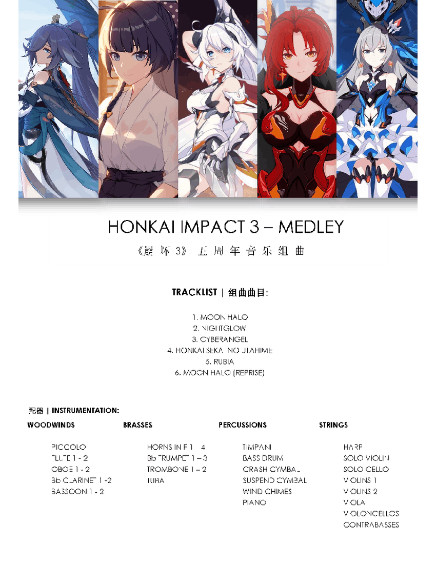 Honkai Impact 3 Medley [A Journey for Kiana Kaslana] Sheet music for Piano, Trombone, Tuba ...