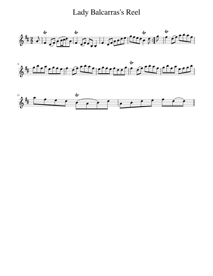 Lady Balcarras's Reel Sheet music for Piano (Solo) | Musescore.com