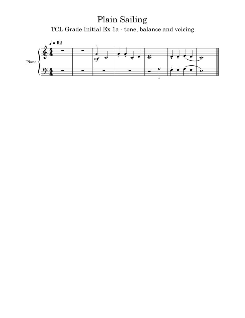 Plain Sailing - Exercise 1a – Trinity College London Sheet music for ...