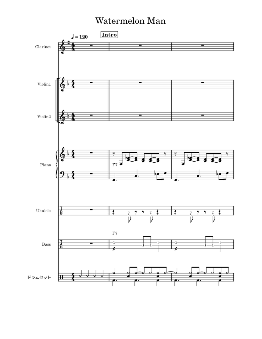 Watermelon man – Herbie Hancock Sheet music for Piano, Clarinet in b ...