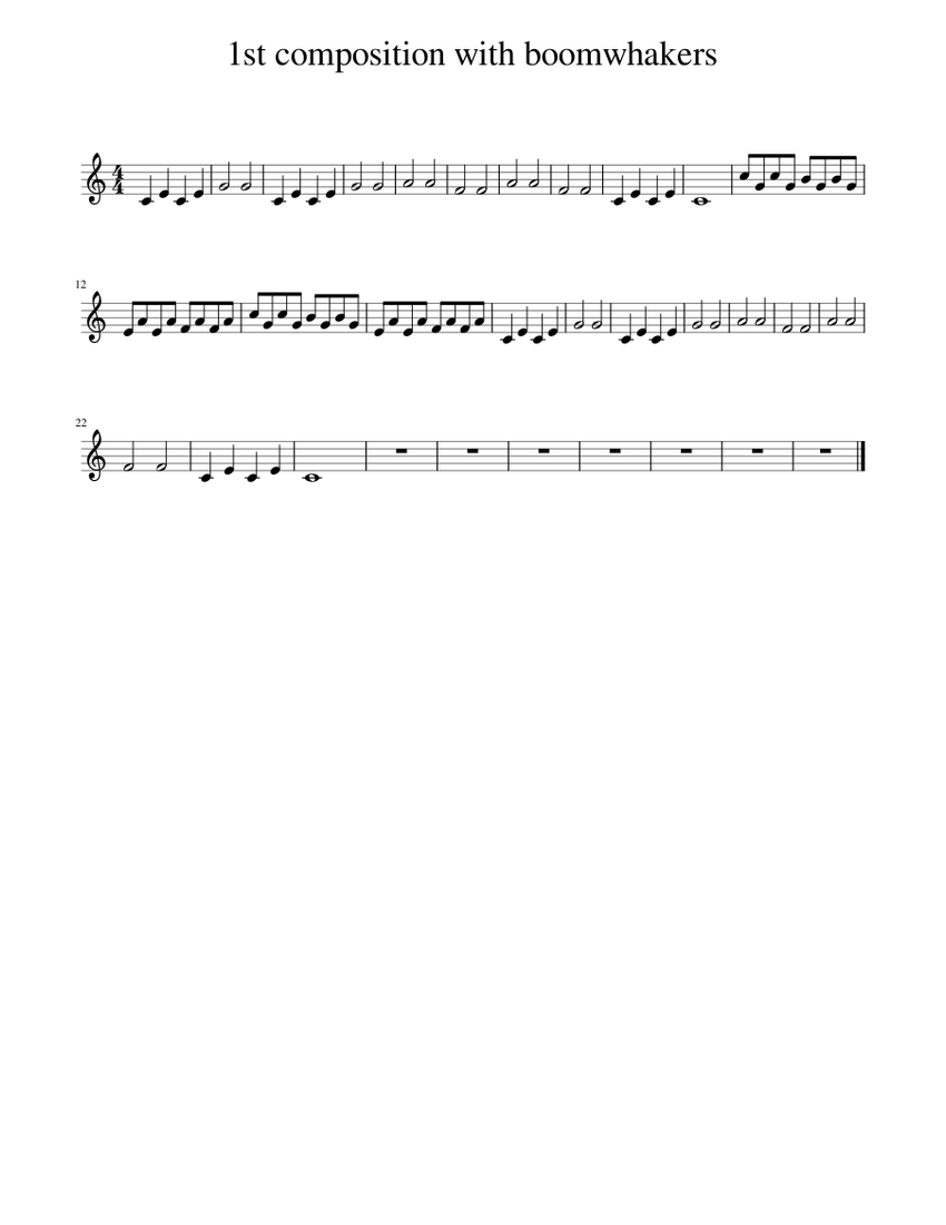 1st composition with boomwhackers Sheet music for Piano (Solo) Easy ...