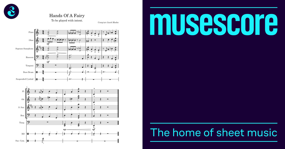 Hands Of A Fairy - Jacob Moshe Sheet music for Flute, Oboe, Bassoon ...