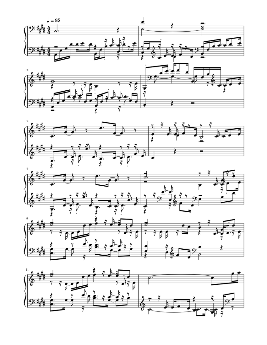 Seal Online BGM 16 - Across The Misty Forest Sheet Music for Piano ...
