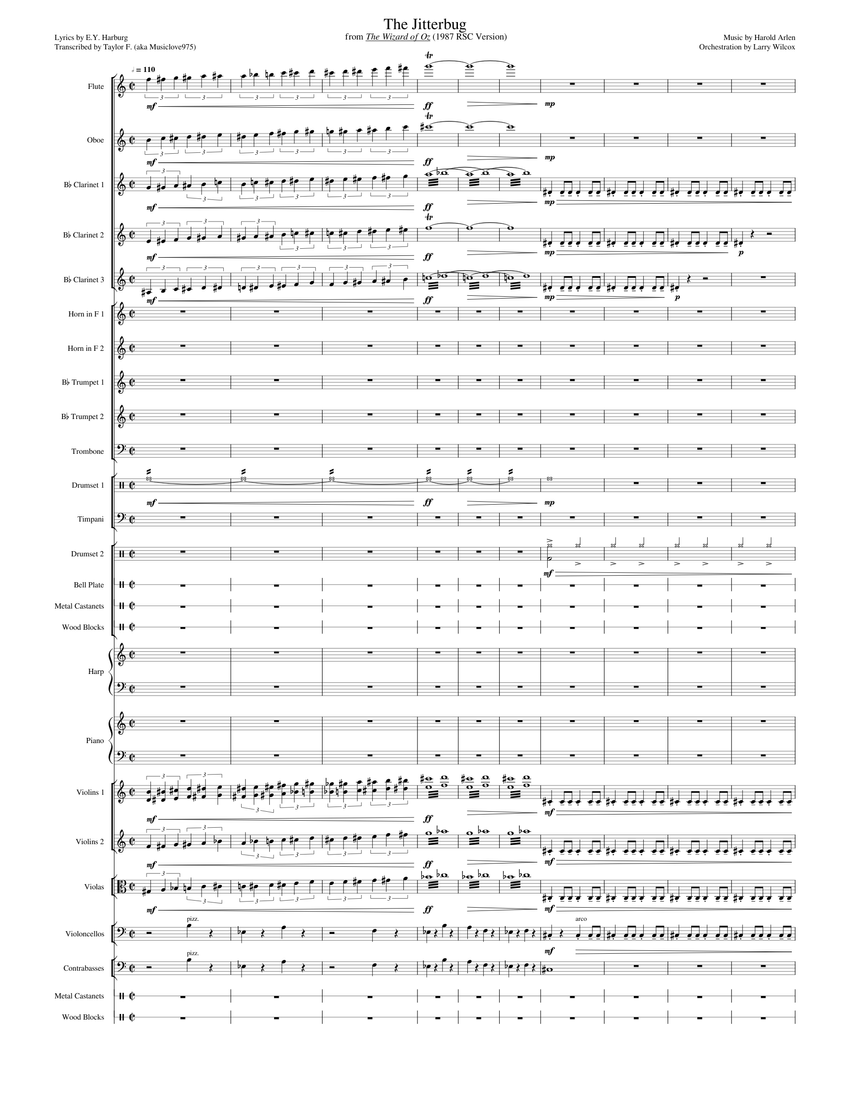 The Jitterbug ("The Wizard of Oz") - Harold Arlen Sheet Music for Piano ...