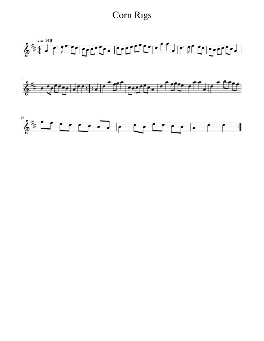 Corn Rigs Sheet Music for Piano (Solo) easy | MuseScore.com