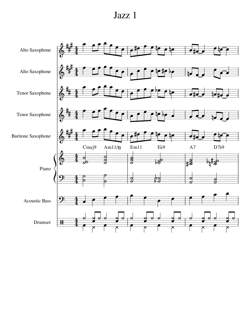 Jazz Etude Sax Soli Sheet music for Piano, Saxophone alto, Saxophone ...