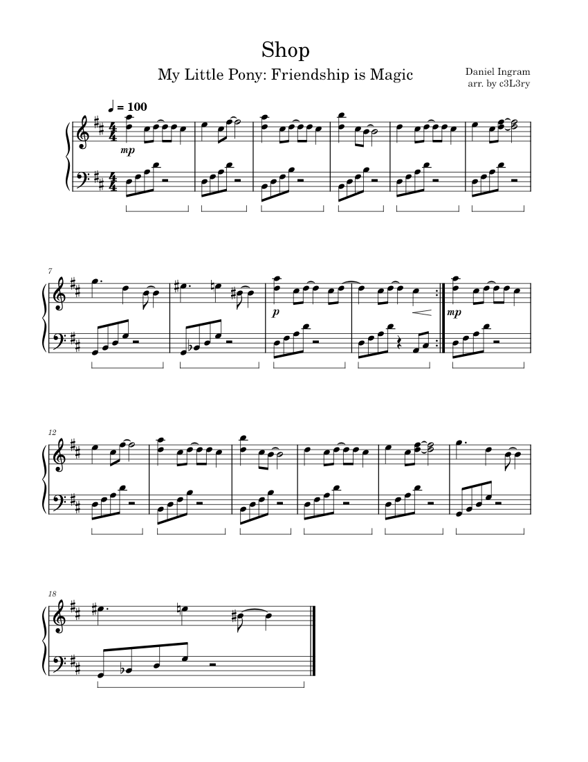 Shop from My Little Pony: Friendship Is Magic Sheet music for Piano ...