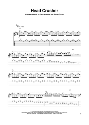 megadeth sweating bullets tab