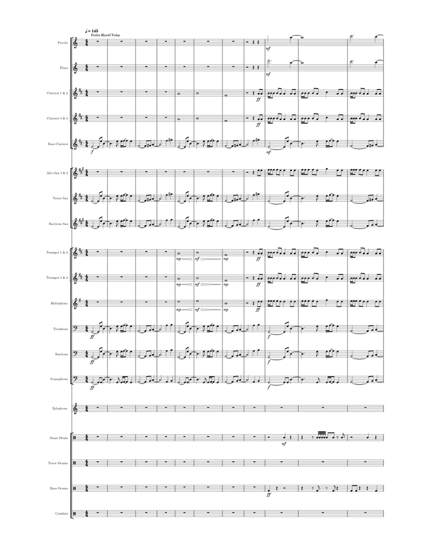 Feelin Myself Today – Kodak Black Marching Band Pep Band Arrangement Sheet music for Trombone ...
