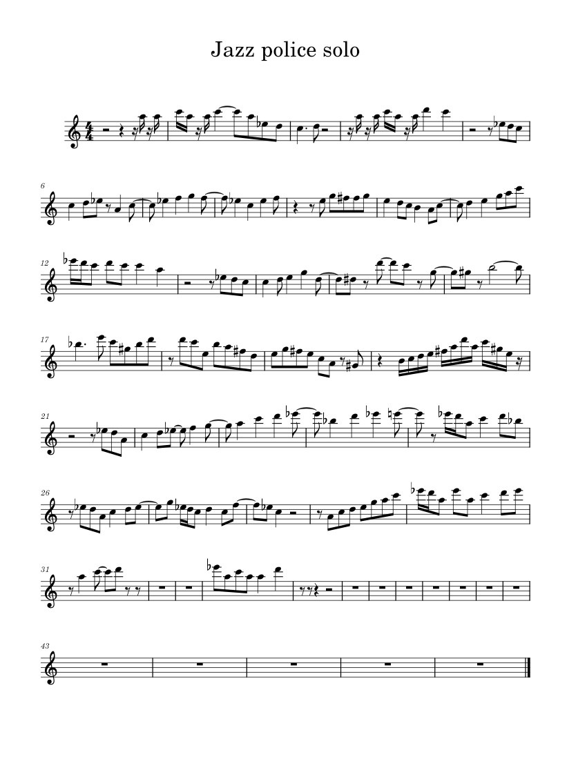 Jazz_police_solo Sheet music for Saxophone tenor (Solo) | Musescore.com
