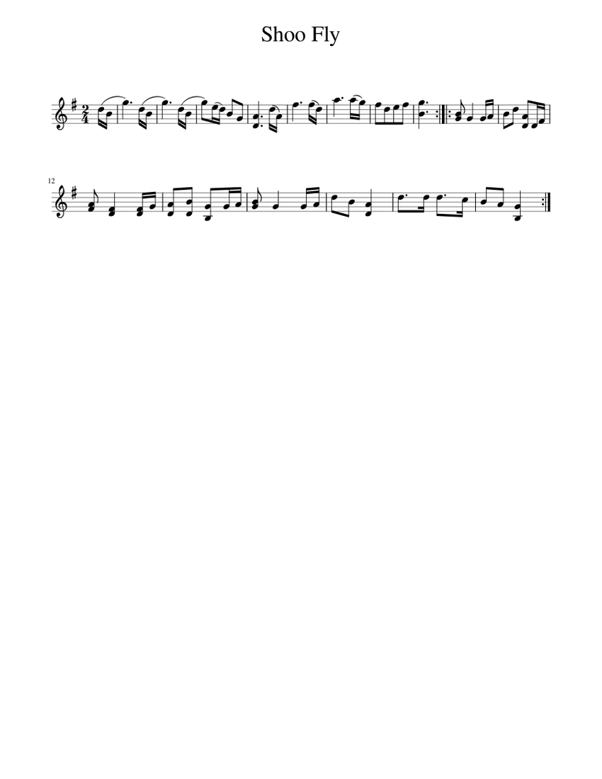 Shoo Fly Sheet music for Piano (Solo) | Musescore.com