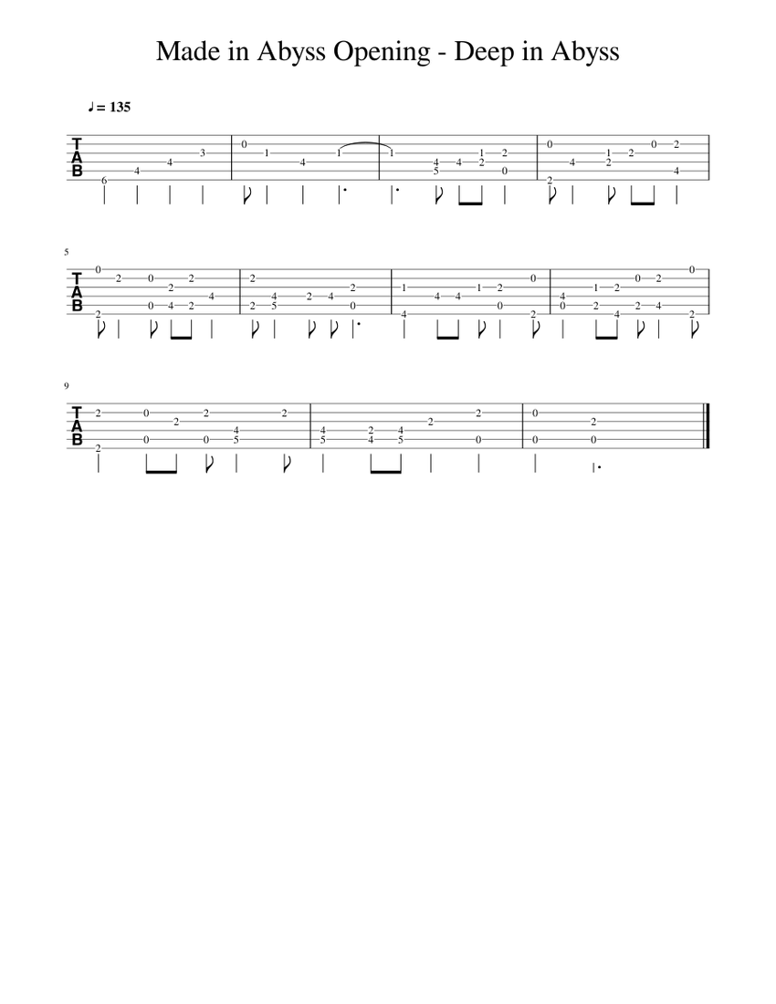 deep down guitar tab