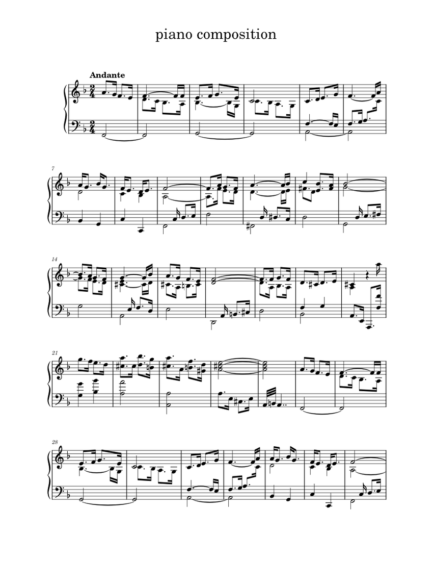 Piano composition in F major Sheet music for Piano (Solo) | Musescore.com