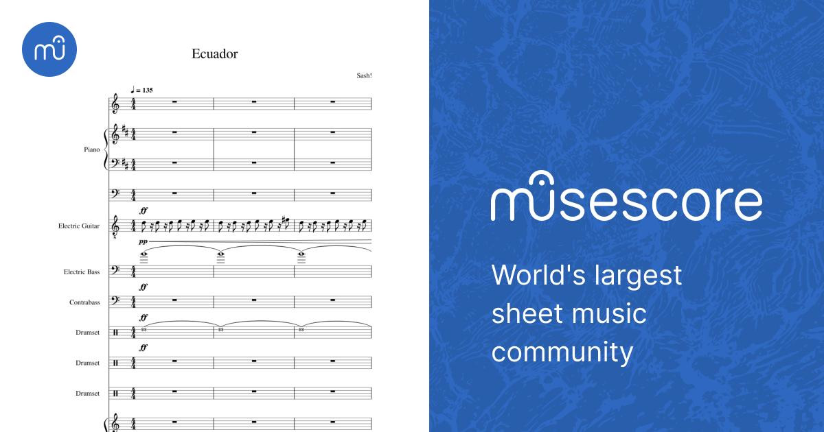 Ecuador – Sash! Sheet music for Piano, Contrabass, Guitar, Bass guitar ...