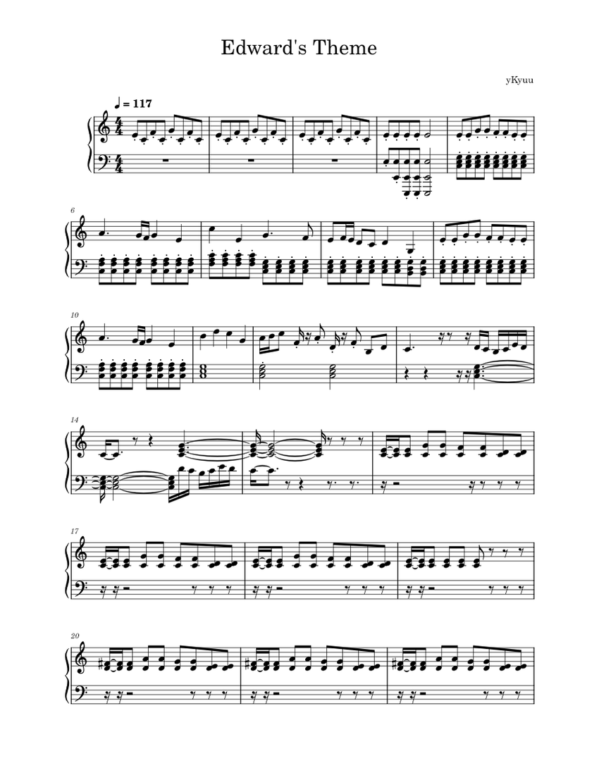 Edwards theme COMPLETE Sheet Music for Piano (Solo) | MuseScore.com
