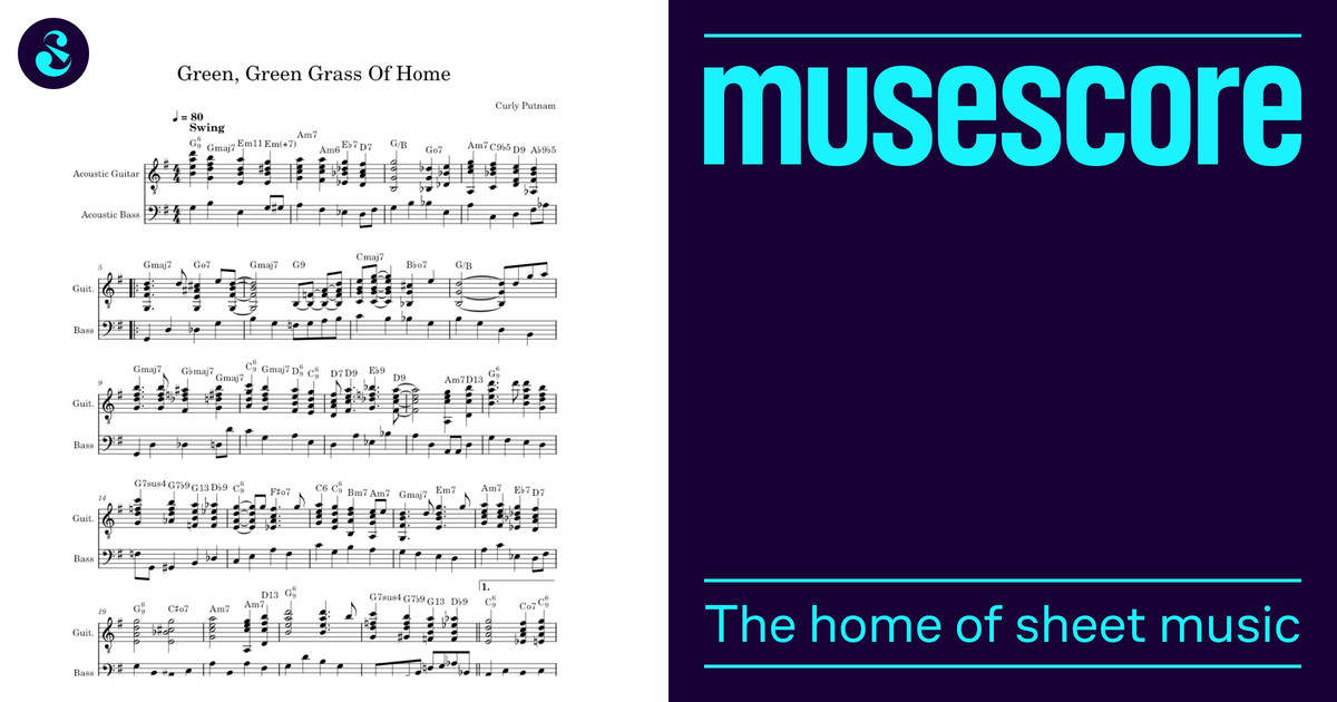 Green, Green Grass Of Home - Curly Putnam Sheet Music for Guitar, Bass ...