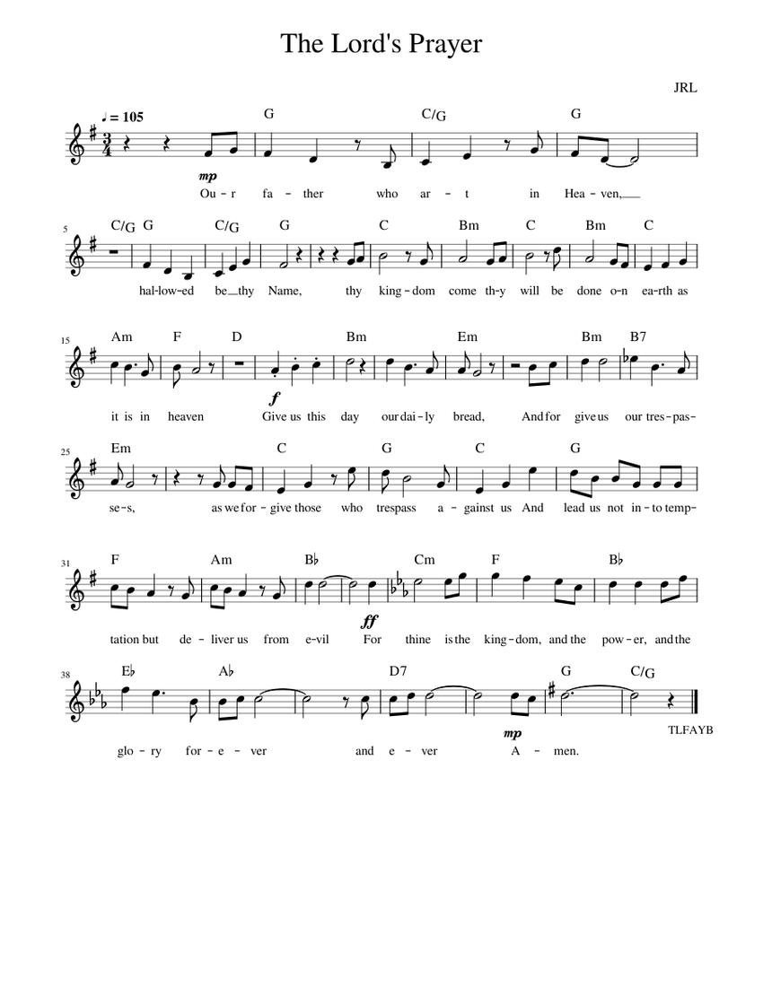 The Lord's Prayer Sheet music for Piano (Solo) Easy | Musescore.com