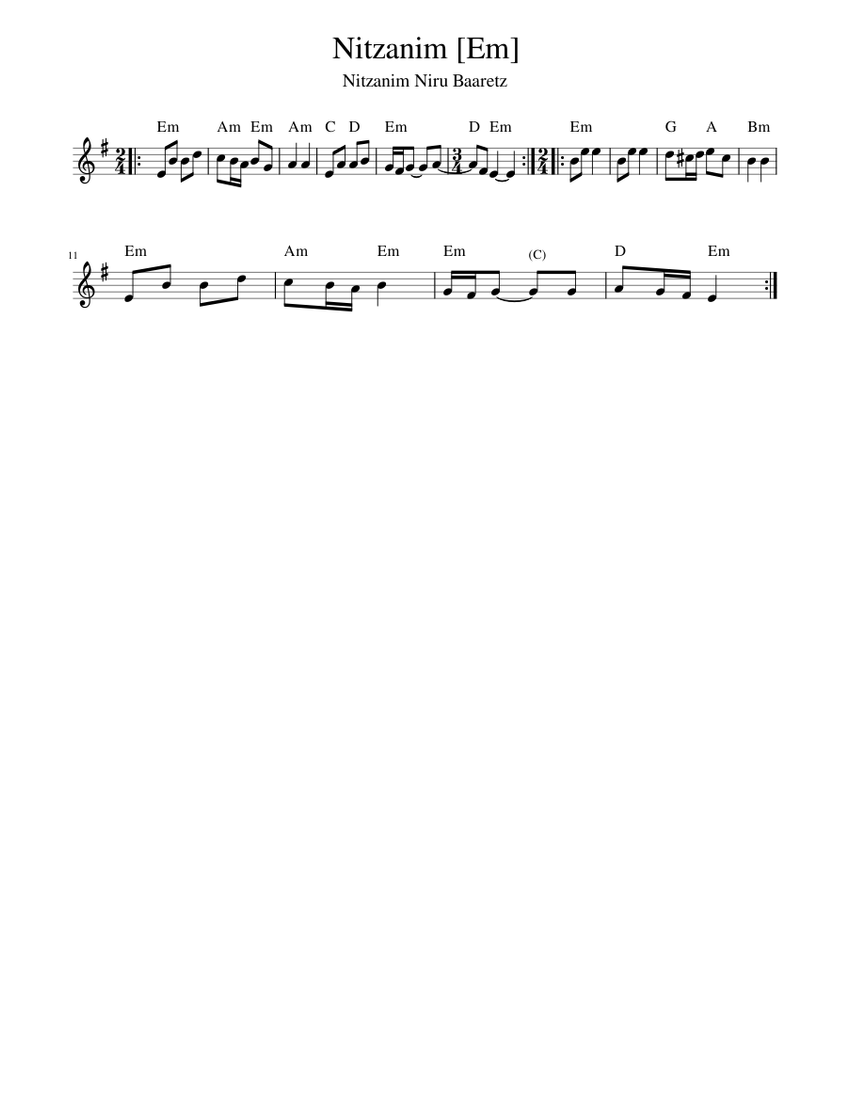 Nitzanim Sheet music for Piano (Solo) | Musescore.com