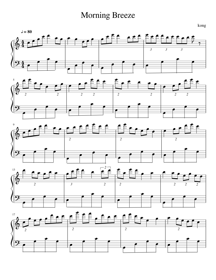 Morning Breeze Sheet music for Piano (Solo) | Musescore.com