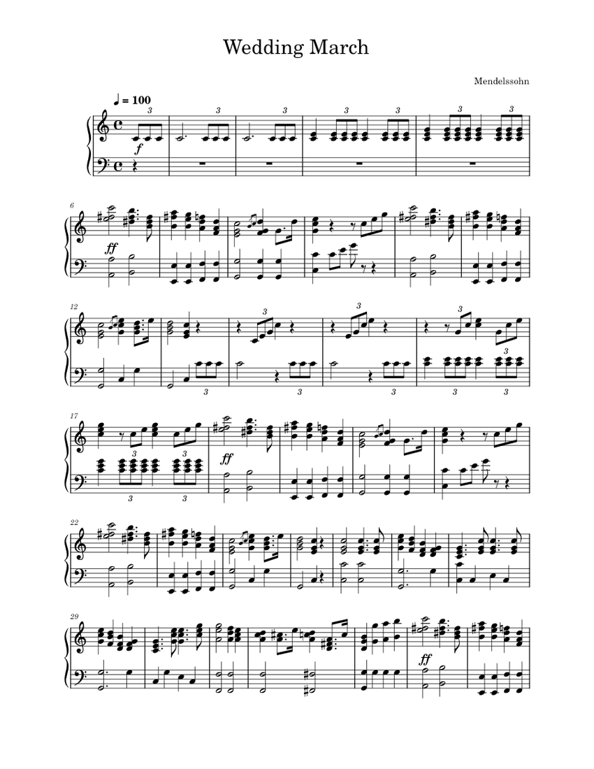 Wedding March from A Midsummer Night's Dream, Op.61 – Felix Mendelssohn ...