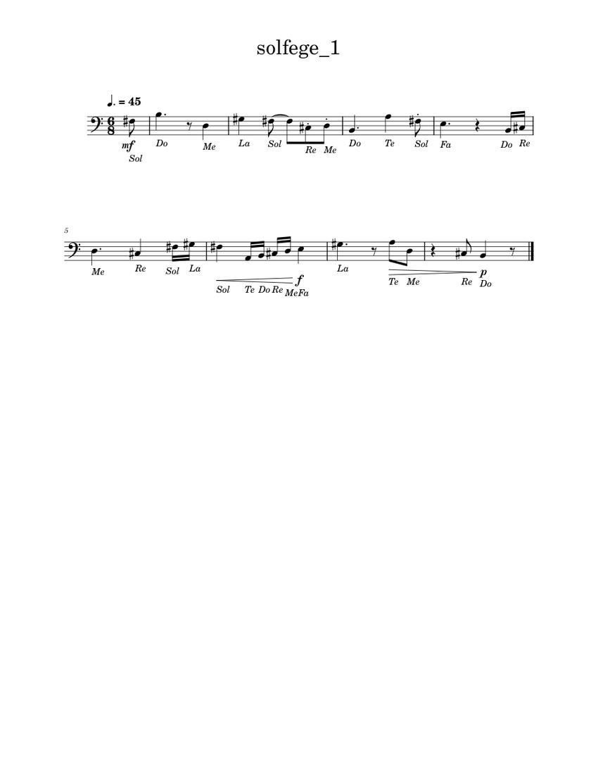 solfege 1 Sheet music for Piano (Solo) Easy | Musescore.com