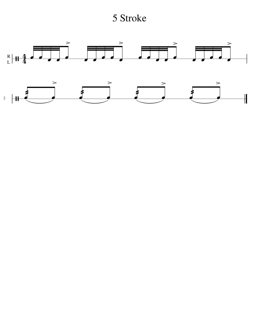 5 Stroke drum rudiment Sheet music for Snare drum (Solo) | Musescore.com