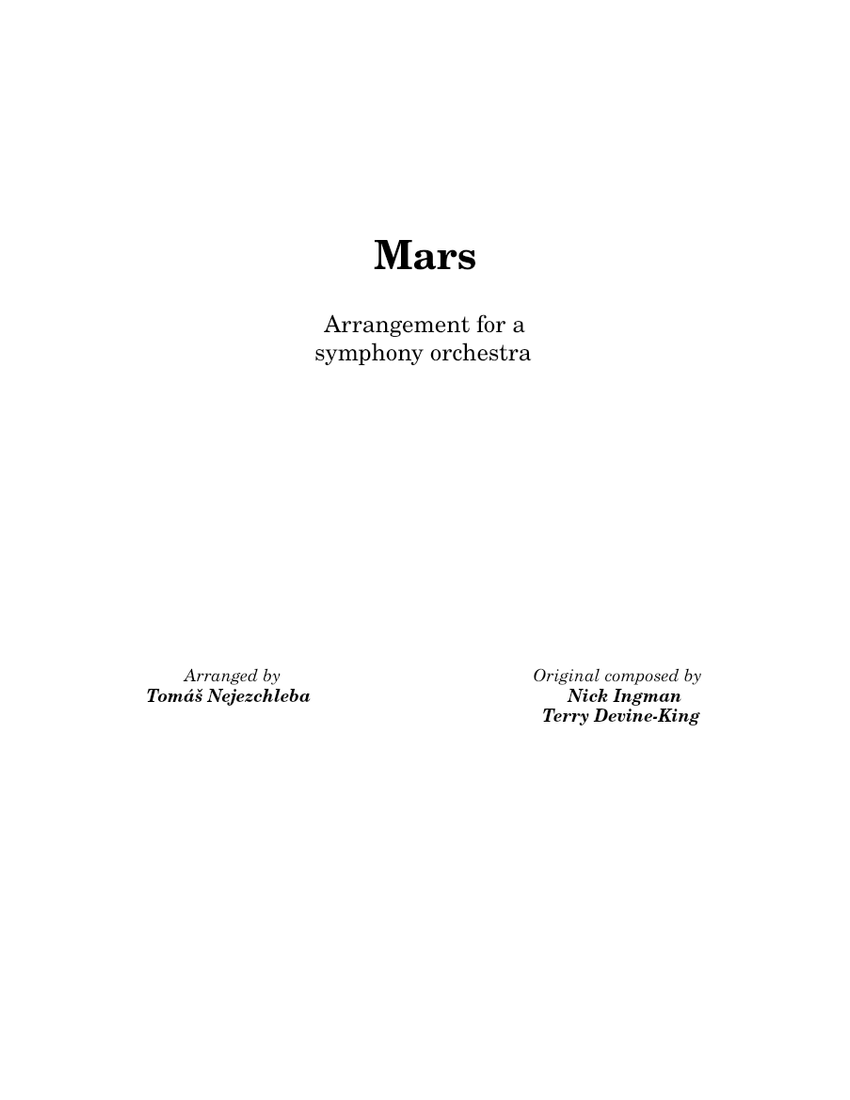 Mars Sheet music for Trombone, Soprano, Bass voice, Mezzo soprano ...