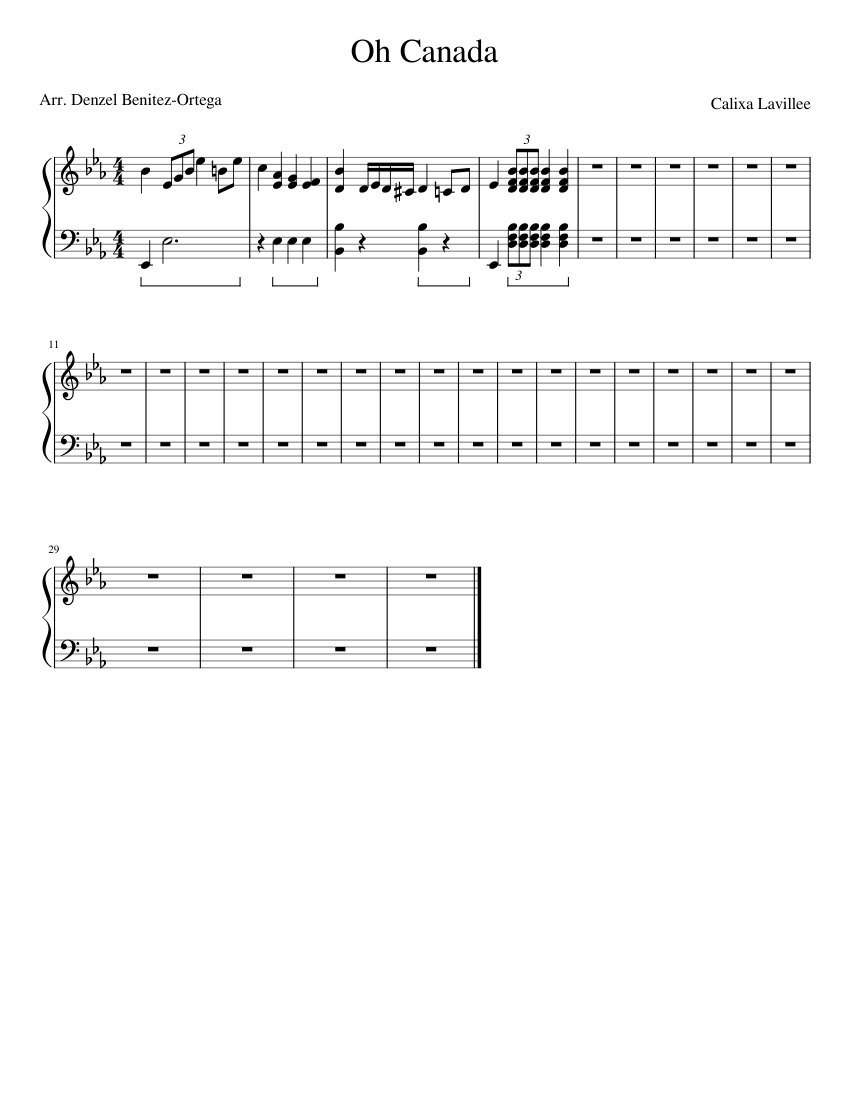 Oh Canada Sheet music for Piano (Solo) Easy | Musescore.com