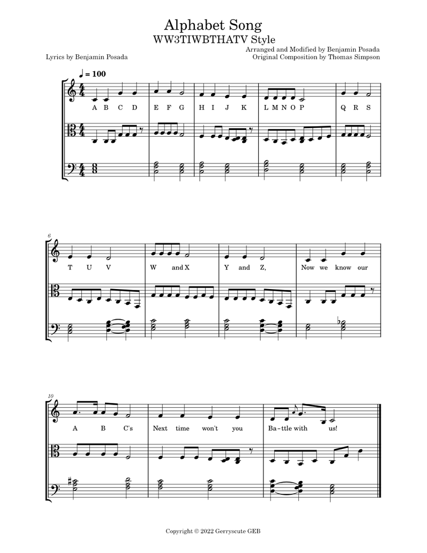 Alphabet song – Misc Traditional Alphabet Song (WW3TIWBTHATV style ...