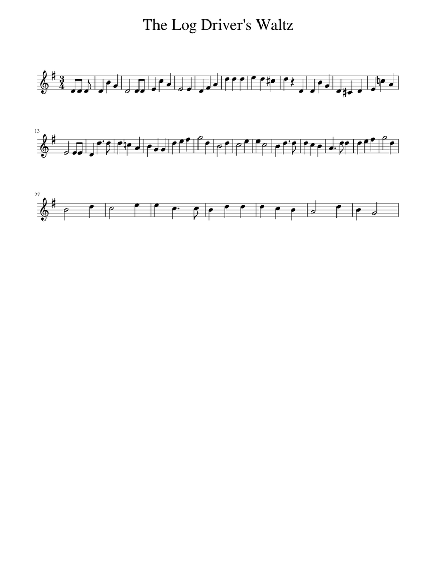 The Log Driver's Waltz Sheet music for Piano (Solo) | Musescore.com