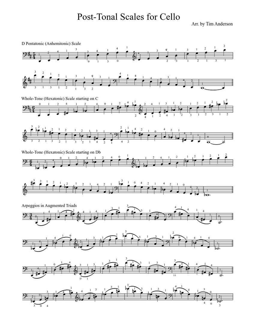 Post-Tonal Scales for Cello Sheet music for Violin (Solo) | Musescore.com