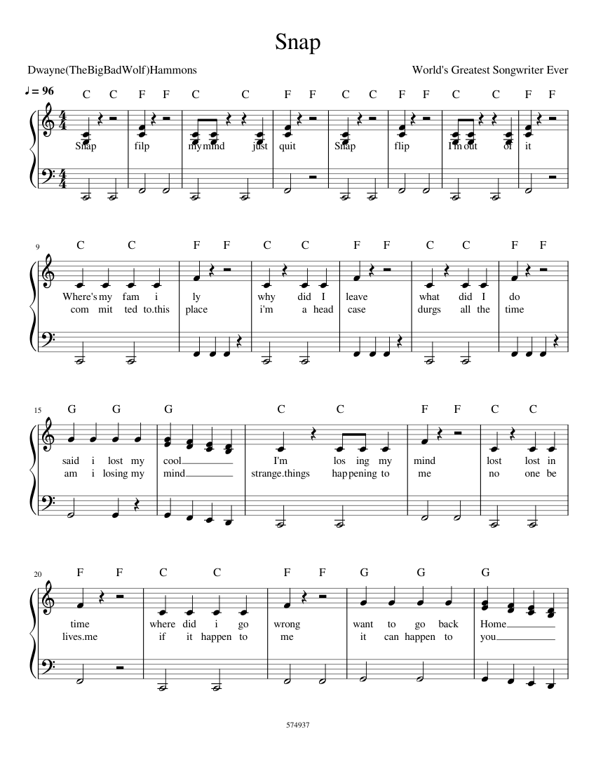 Snap Sheet music for Piano (Solo) Easy | Musescore.com