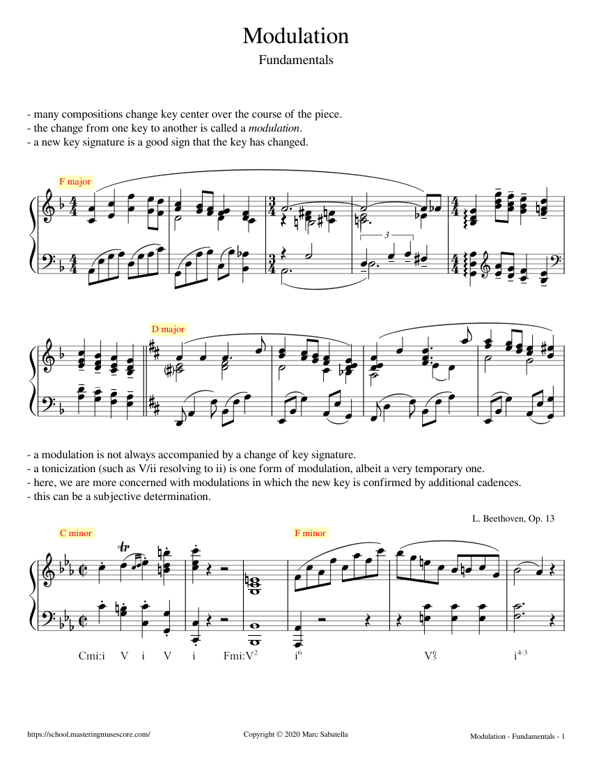 Modulation: Fundamentals Sheet Music for Piano (Solo) | MuseScore.com