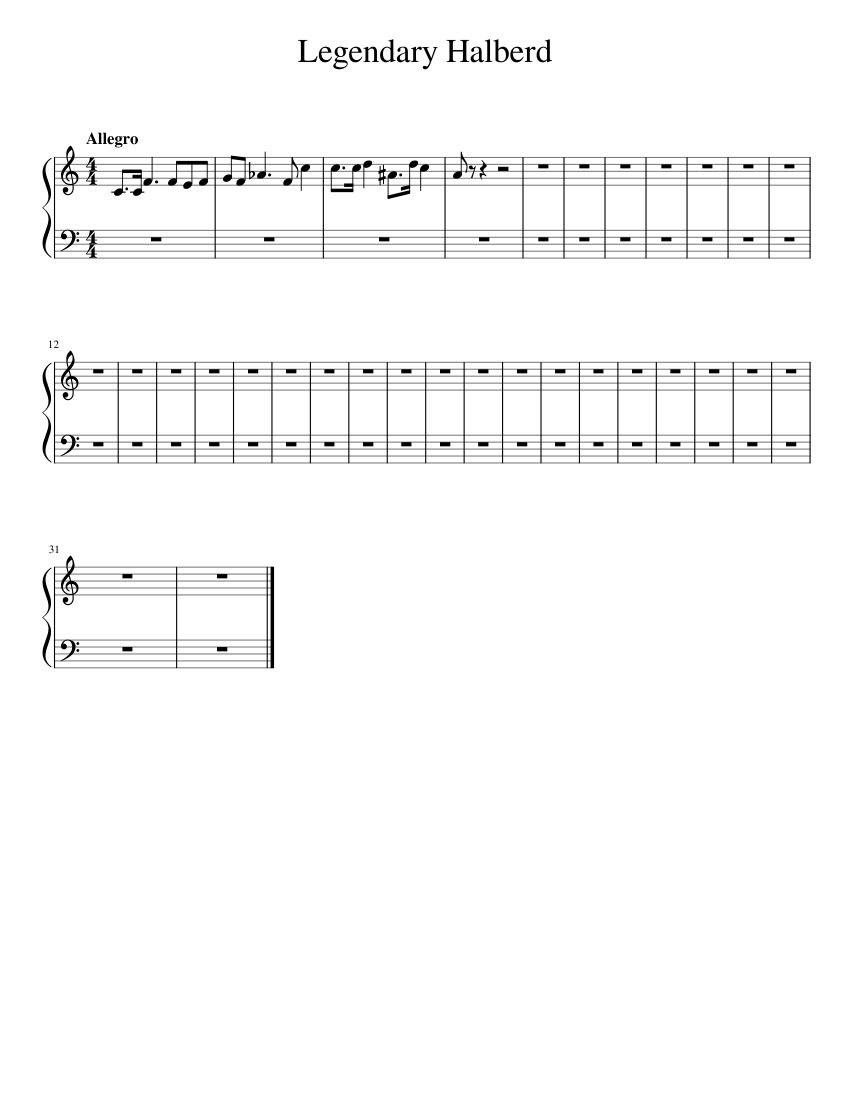 Legendary Halberd Sheet music for Piano (Solo) | Musescore.com