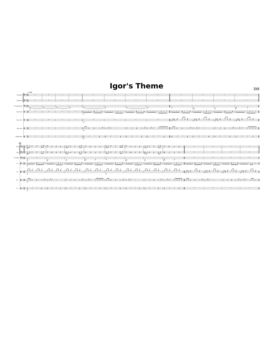 Igor's Theme - Tyler Okonma (arr. Drew Hoschar) Sheet Music for ...