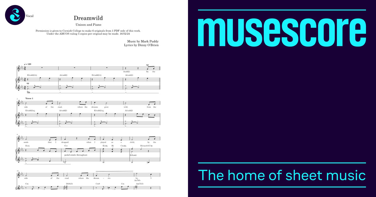 DREAMWILD - Mark Puddy Sheet music for Piano, Synthesizer (Mixed Duet ...