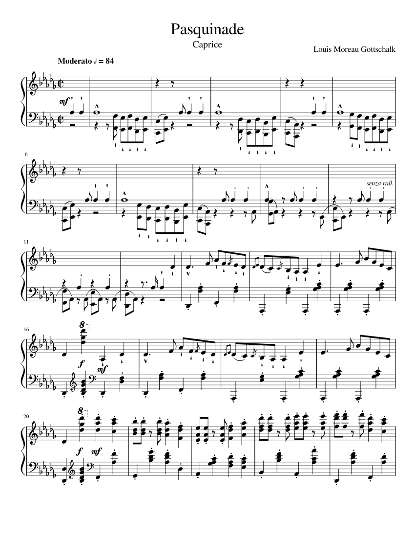 Pasquinade Sheet Music for Piano (Solo) | MuseScore.com