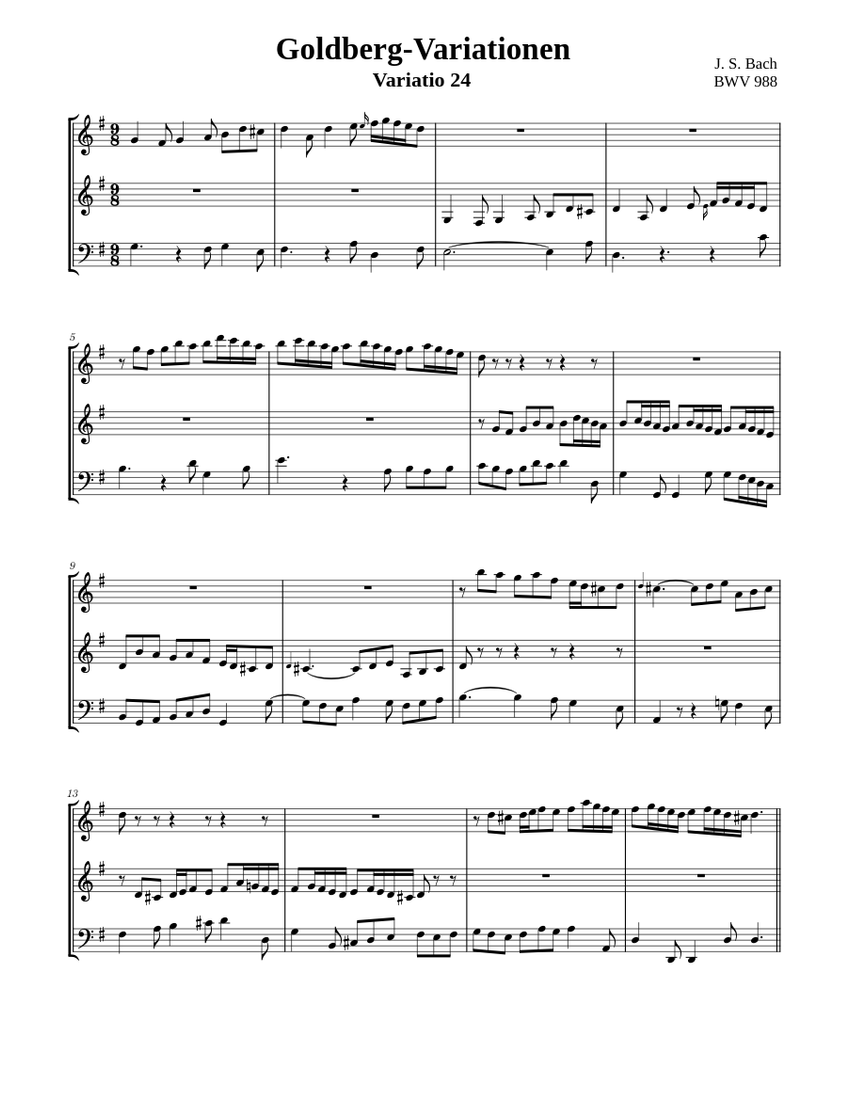 Canons from the Goldberg Variations (deconstructed) – canon at the 8ve ...
