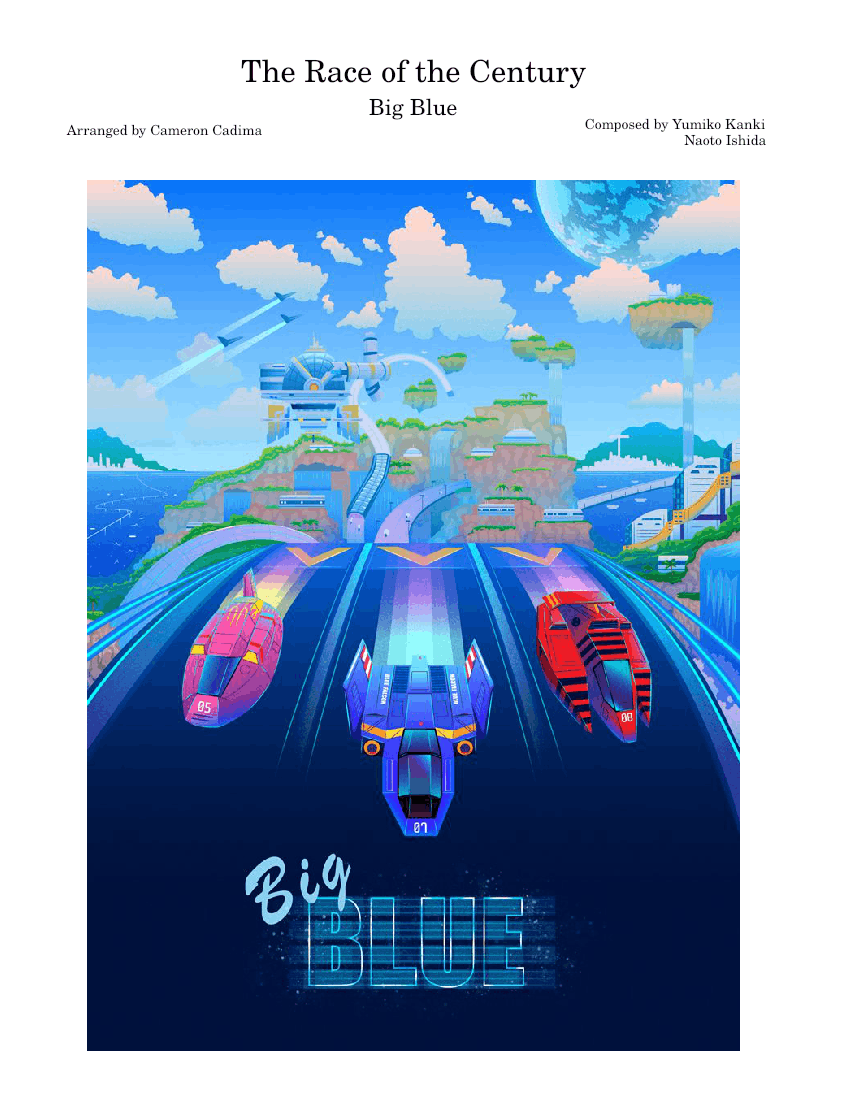 Big Blue (Mario Kart 8) Sheet music for Saxophone alto, Guitar, Bass ...