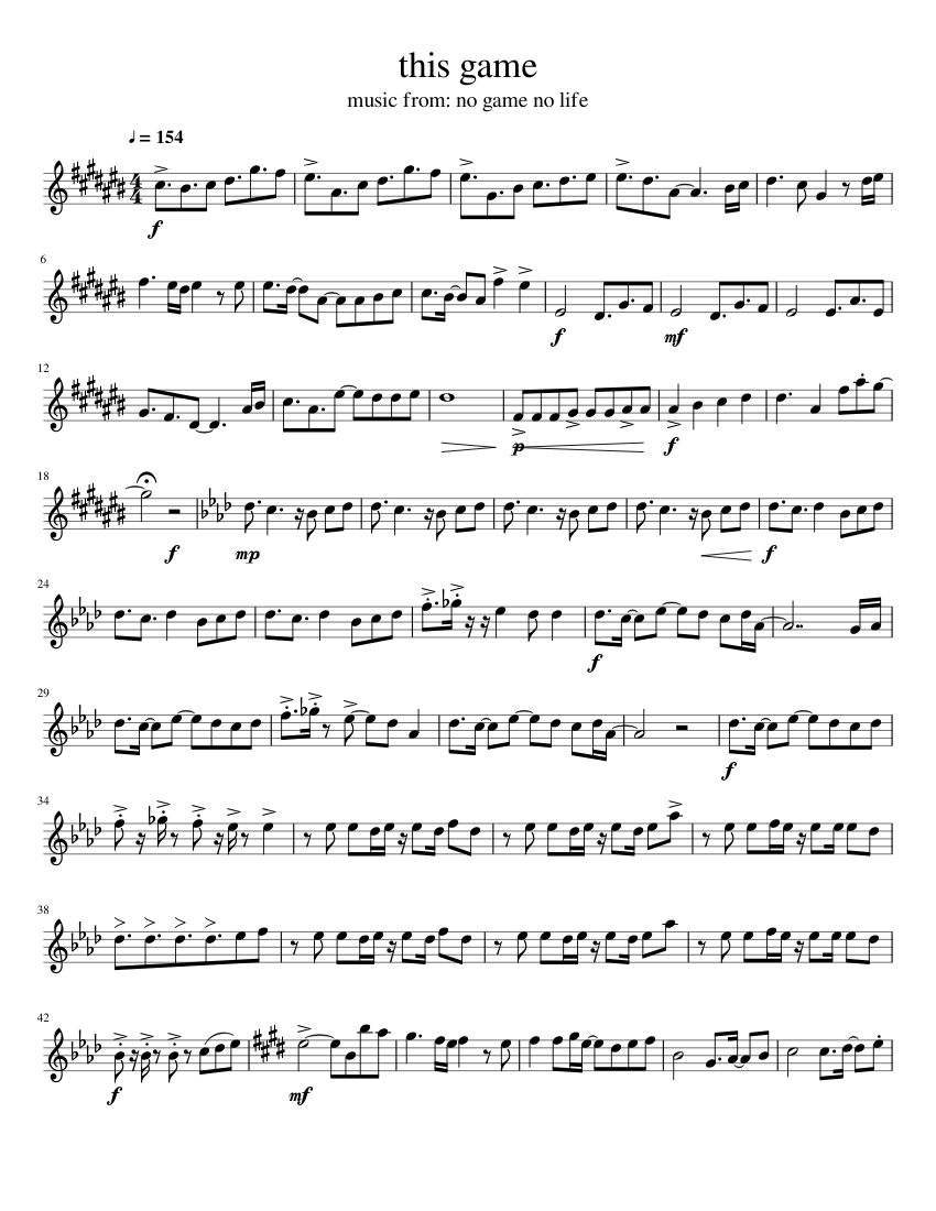 This game alto sax Sheet Music for Saxophone alto (Solo) | MuseScore.com