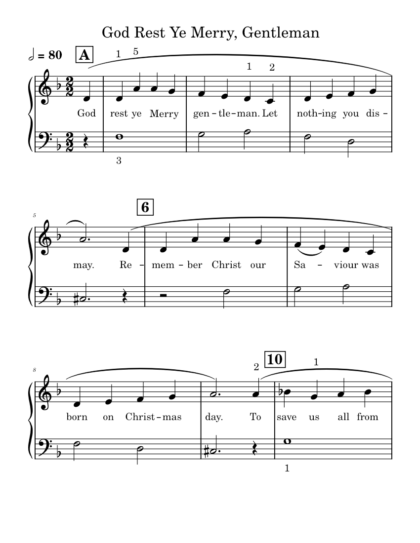 God Rest Ye Merry Gentleman - Unknown Sheet Music for Piano (Solo) easy ...