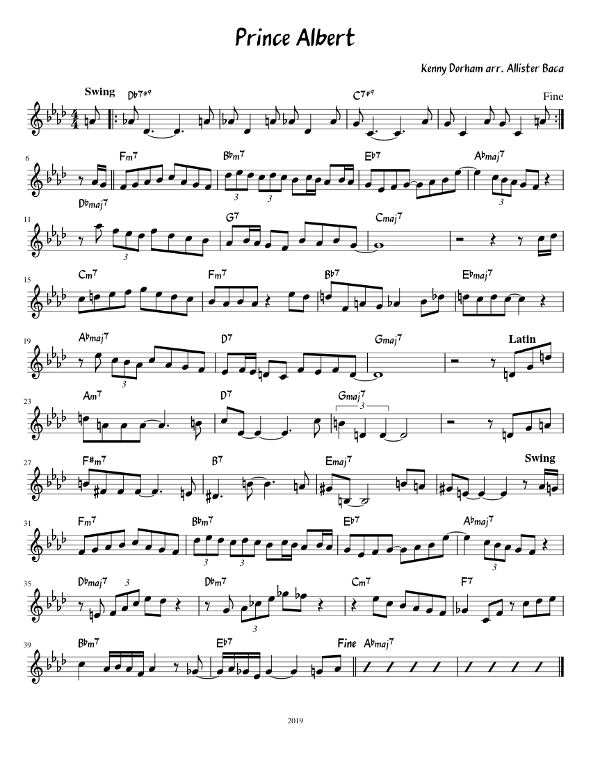 Prince Albert Sheet music for Trombone (Jazz Band) | Musescore.com