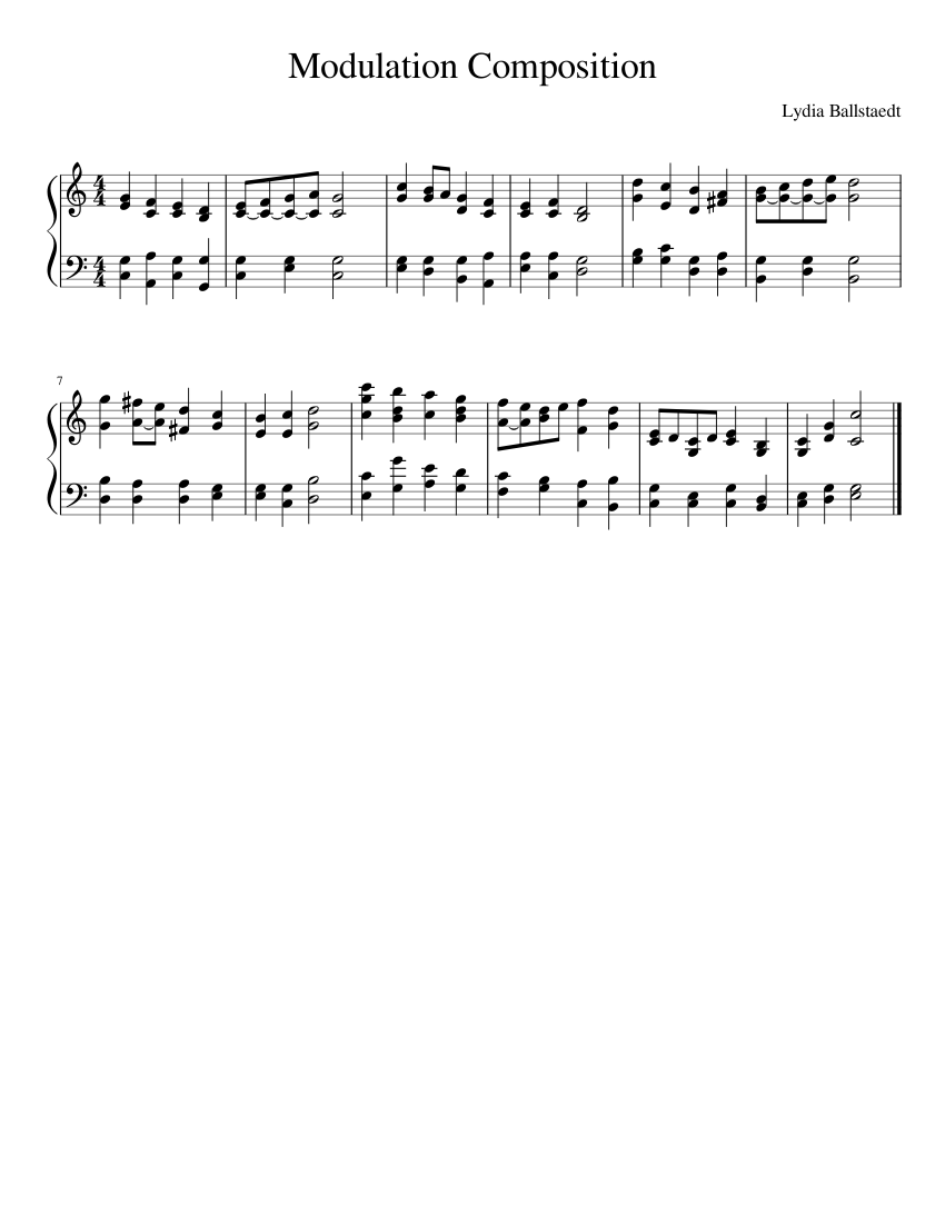 Modulation Composition Sheet music for Piano (Solo) Easy | Musescore.com